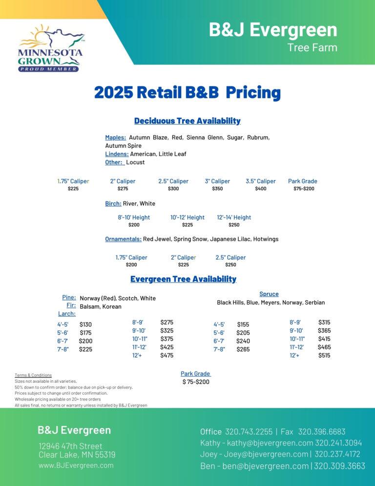 Landscape Tree Pricing – B&J Evergreen
